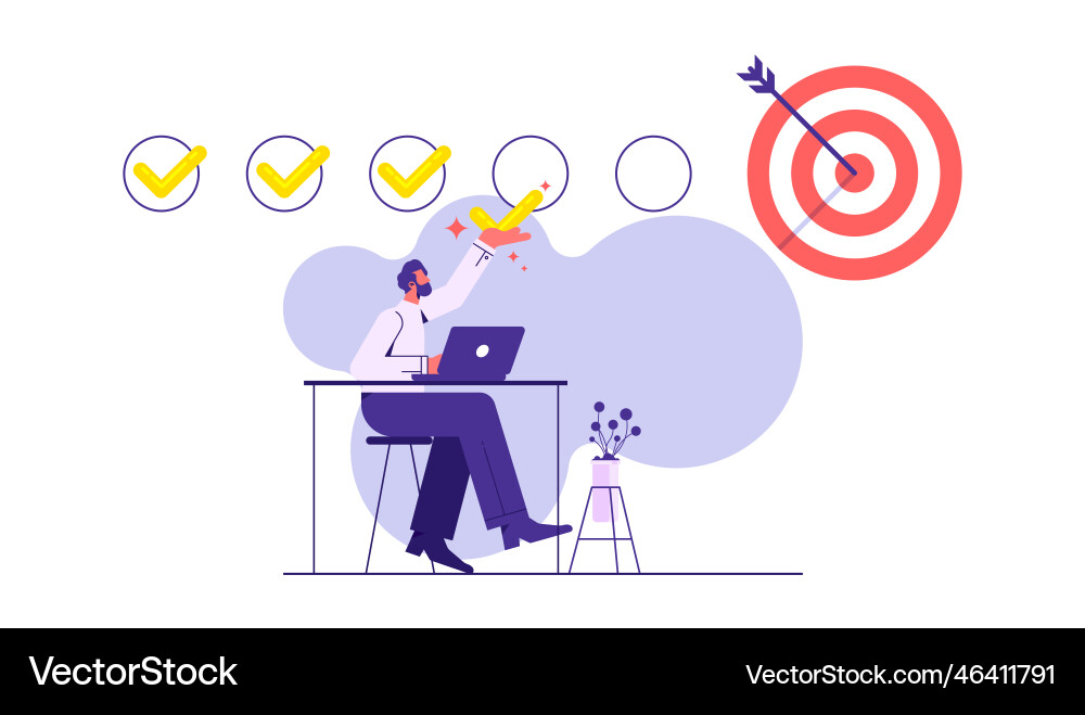 Goal achievements planning schedule concept Vector Image