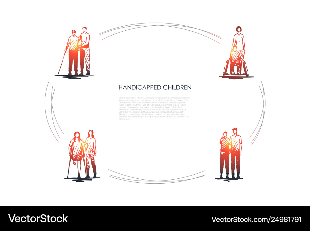 Handicapped children - blind and disabled Vector Image