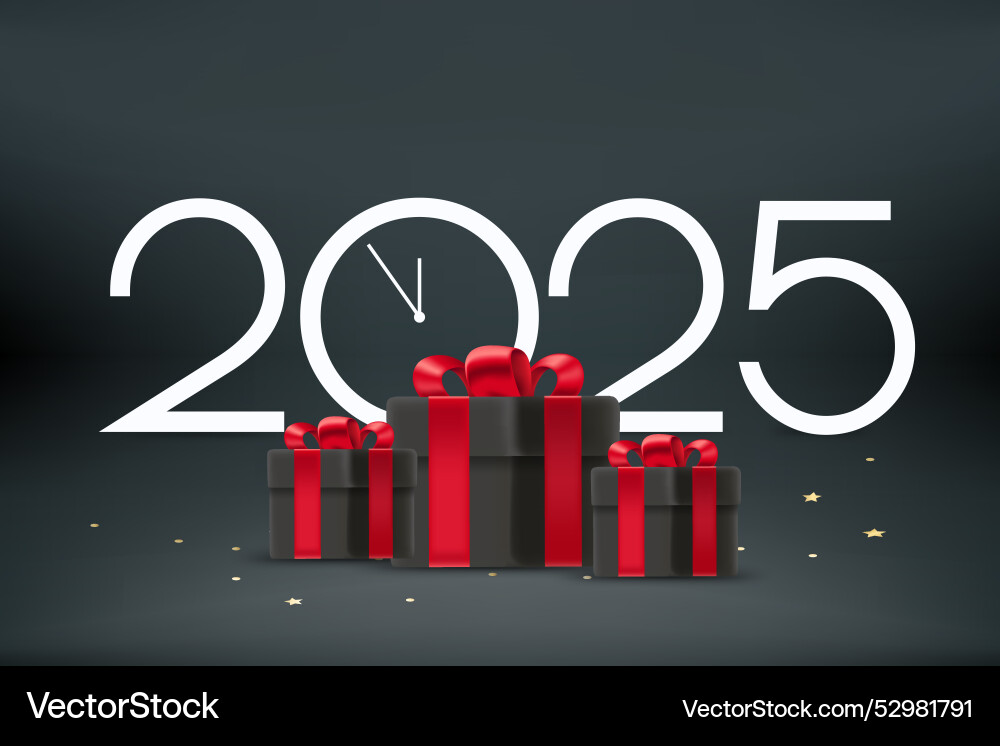Happy new 2025 year greeting card composition Vector Image