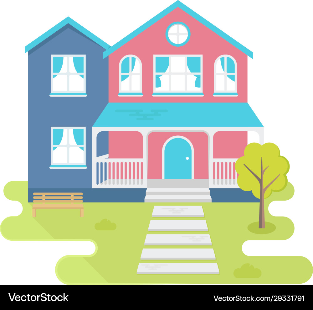 House flat Royalty Free Vector Image - VectorStock