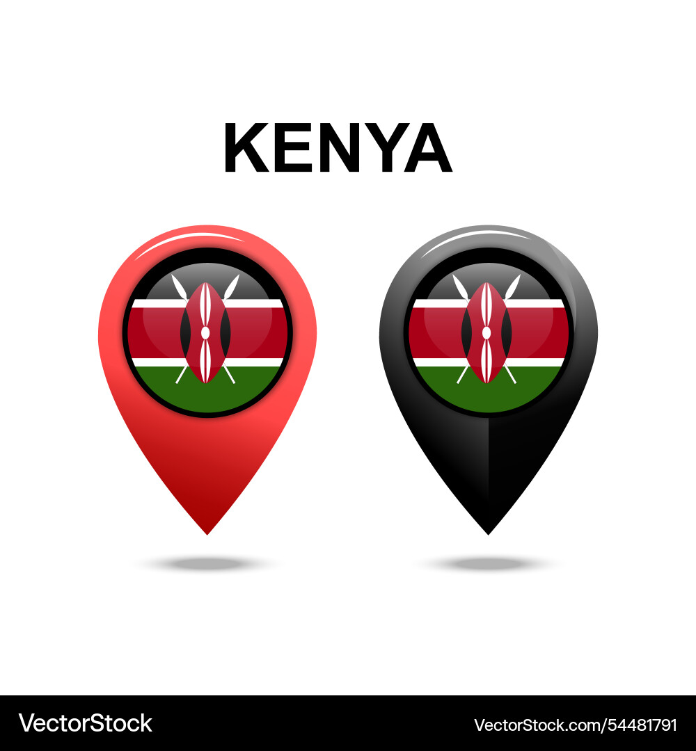 Kenya location icon kenya flag location Royalty Free Vector