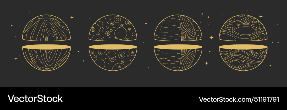 Modern magic cards with geometric spheres Vector Image