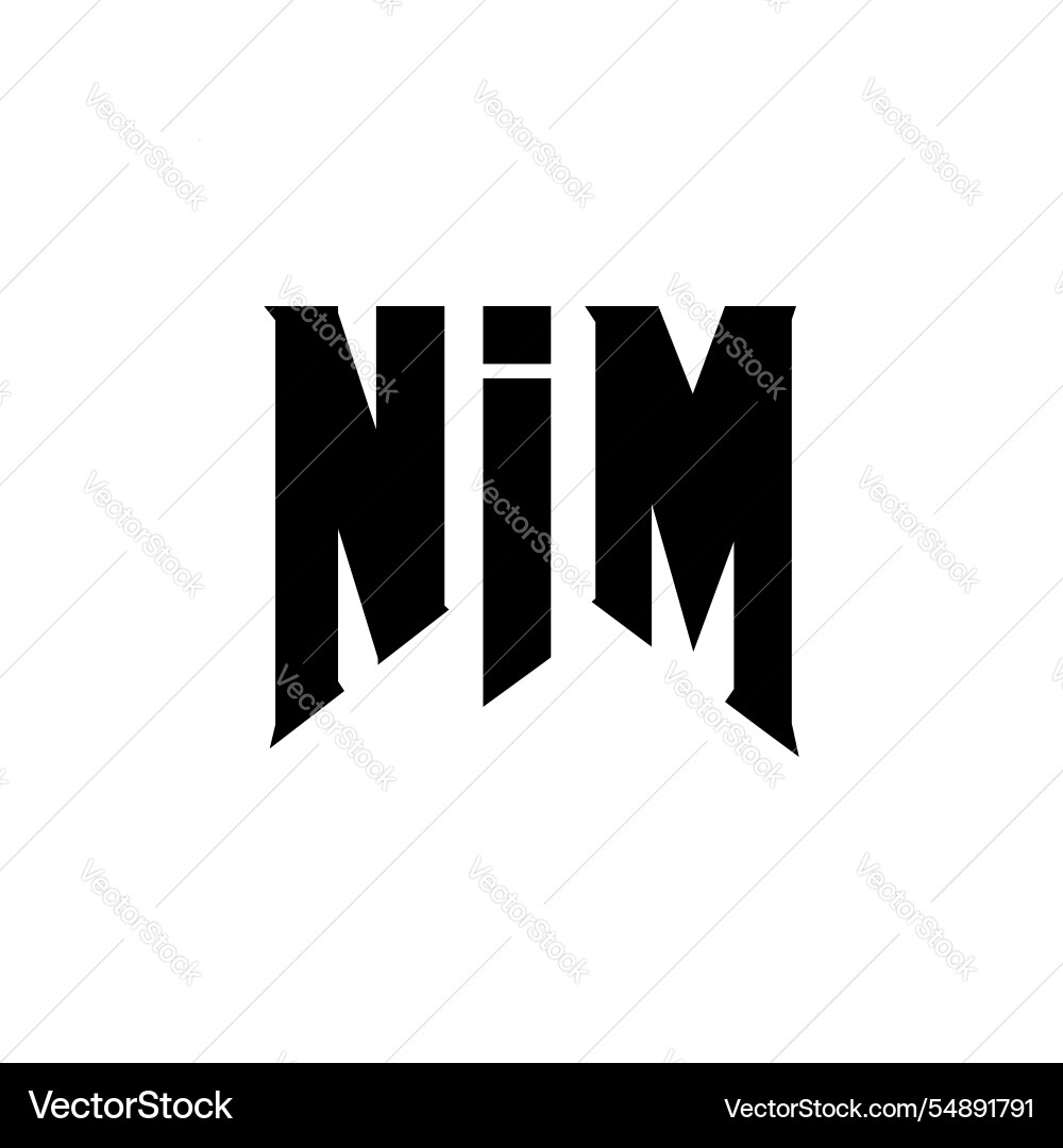 Nim letter logo design for technology company Vector Image