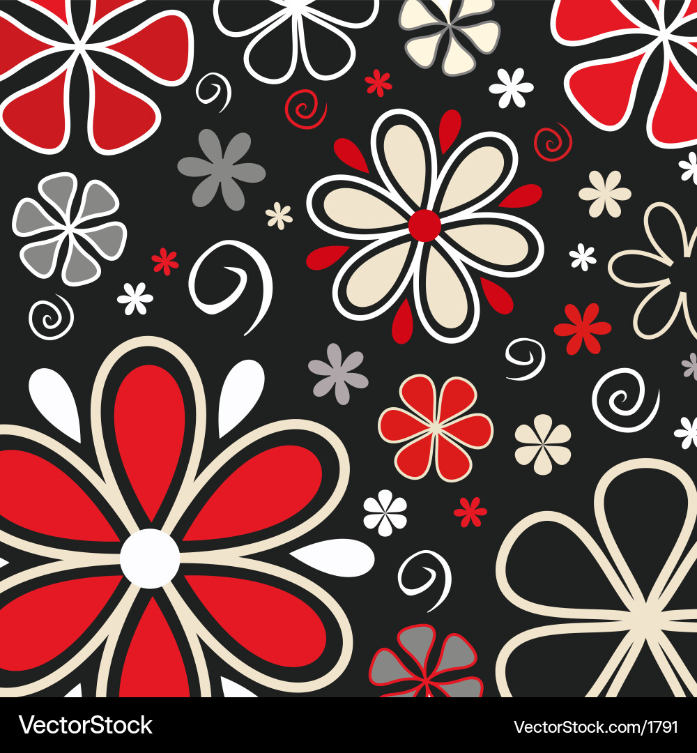 Retro flowers Royalty Free Vector Image - VectorStock