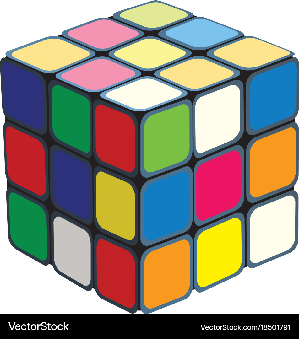Rubiks cube isolated on white background Vector Image