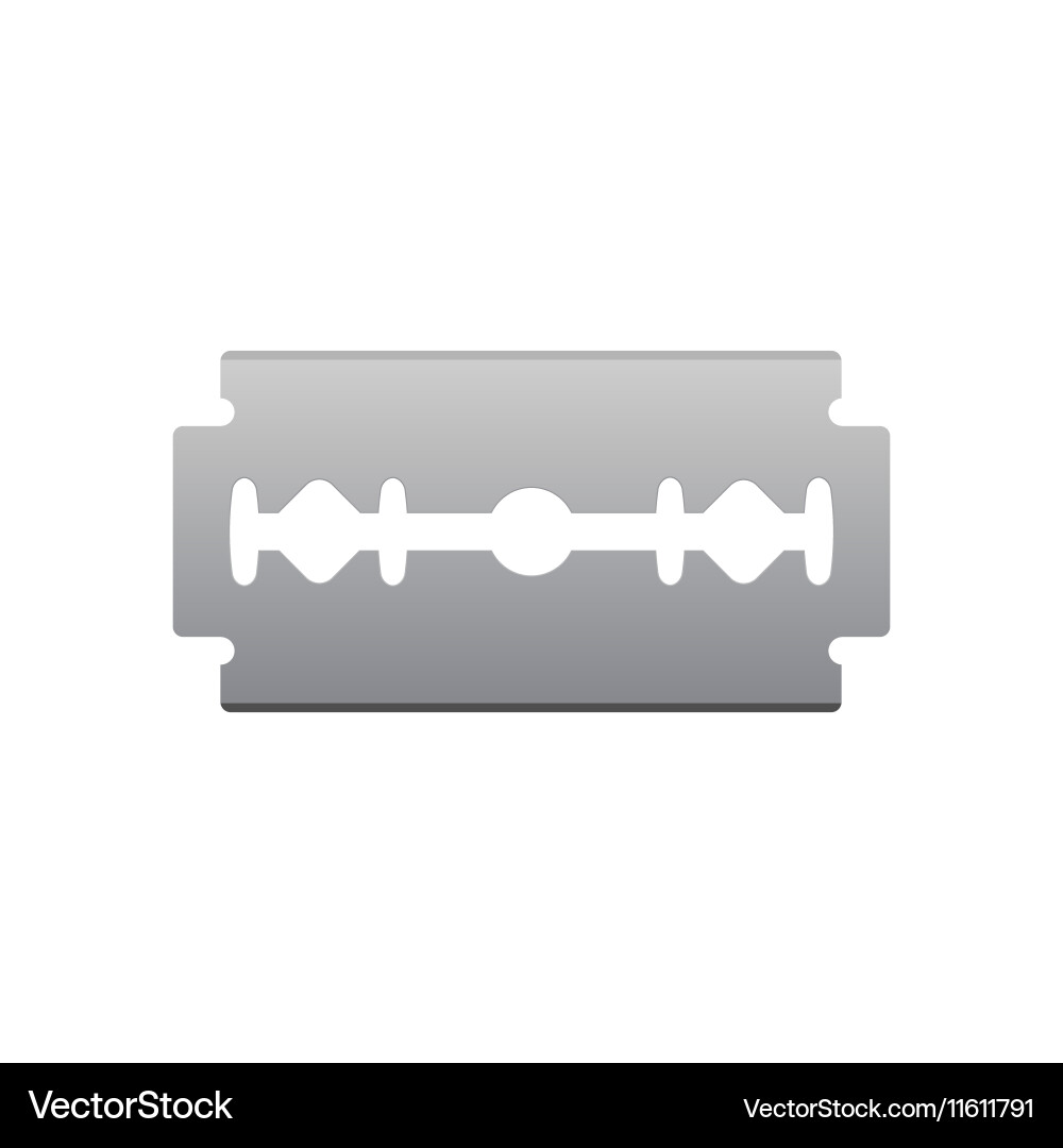 Silver Razor Blade on White Royalty Free Vector Image