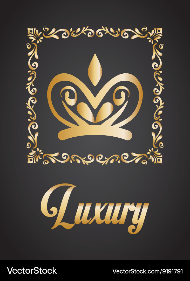 Stylish design decorated icon gold Royalty Free Vector Image