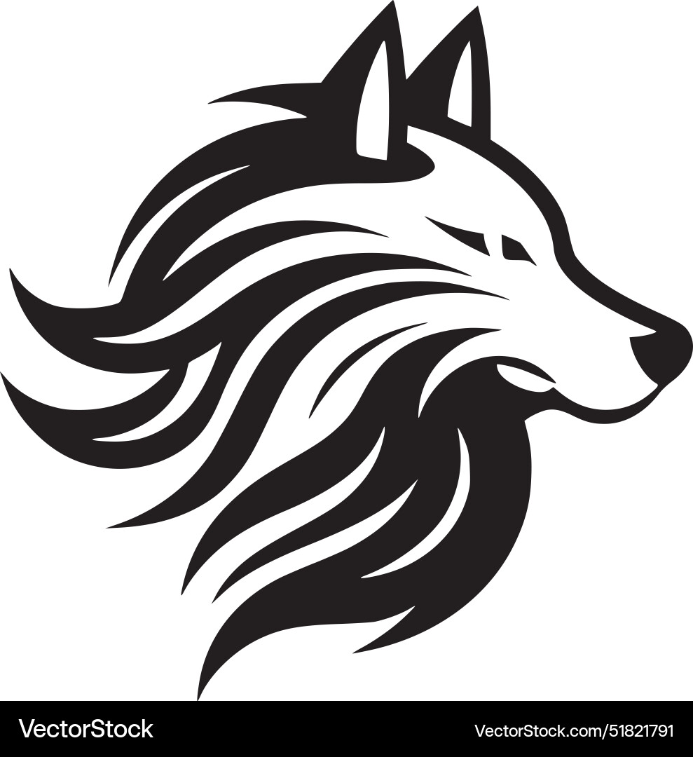 Wolf - minimalist and flat logo Royalty Free Vector Image