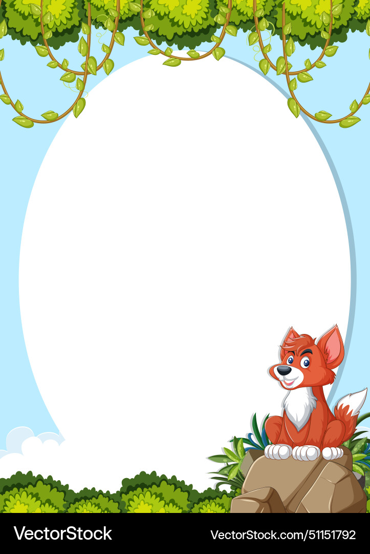 A fox in forest setting Royalty Free Vector Image