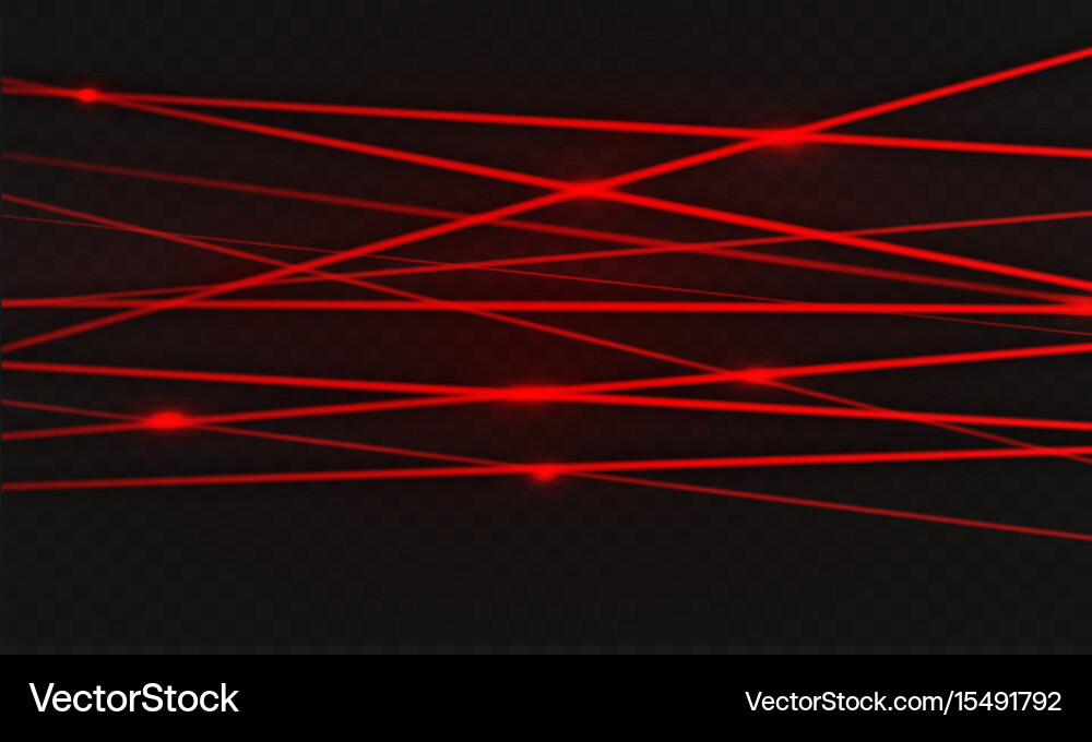 Abstract red laser beam transparent isolated Vector Image