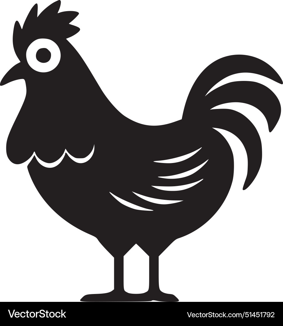 Chicken - minimalist and flat logo Royalty Free Vector Image