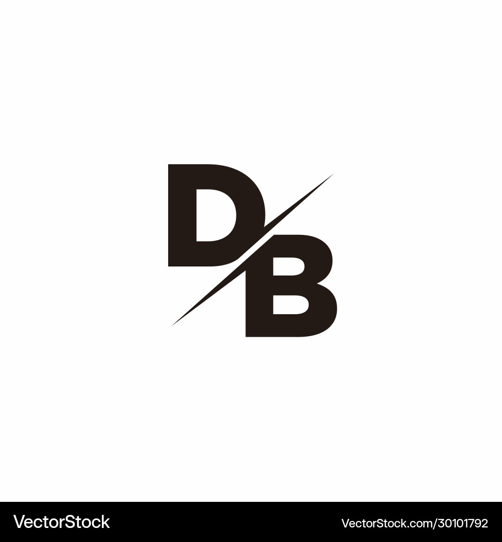 Db logo letter monogram slash with modern Vector Image