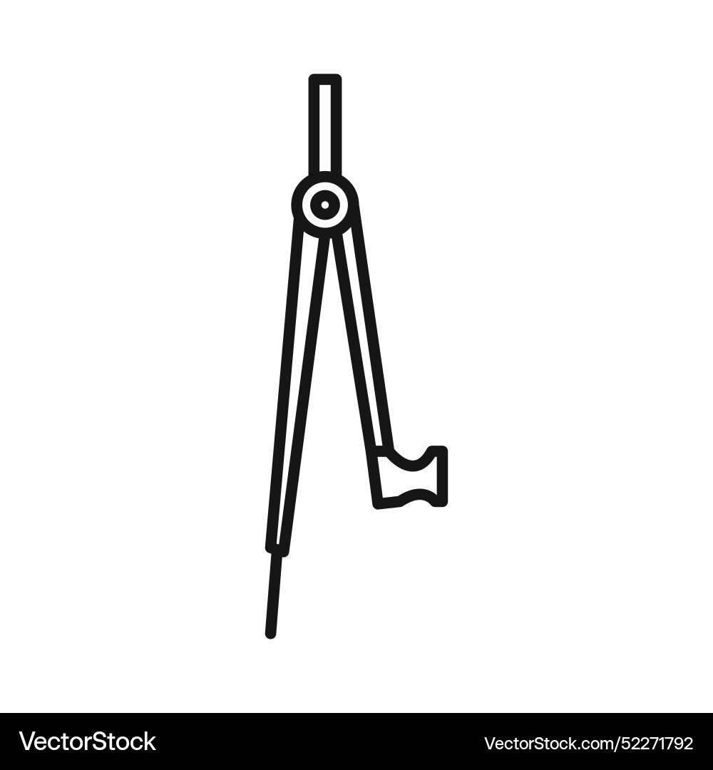 Geometric compass icon black line art logo Vector Image