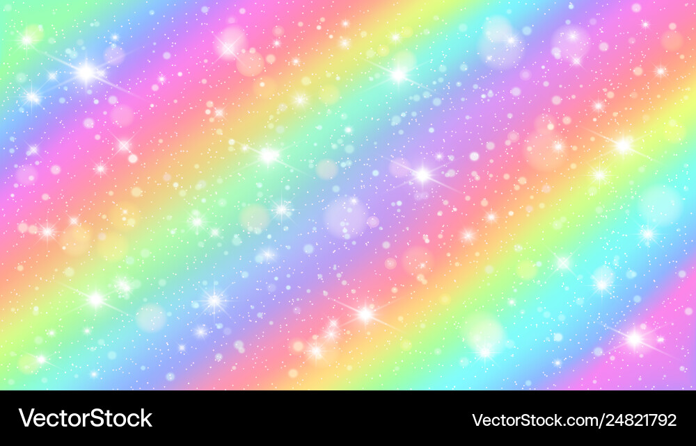 Glitters rainbow sky shiny rainbows pastel color Vector Image