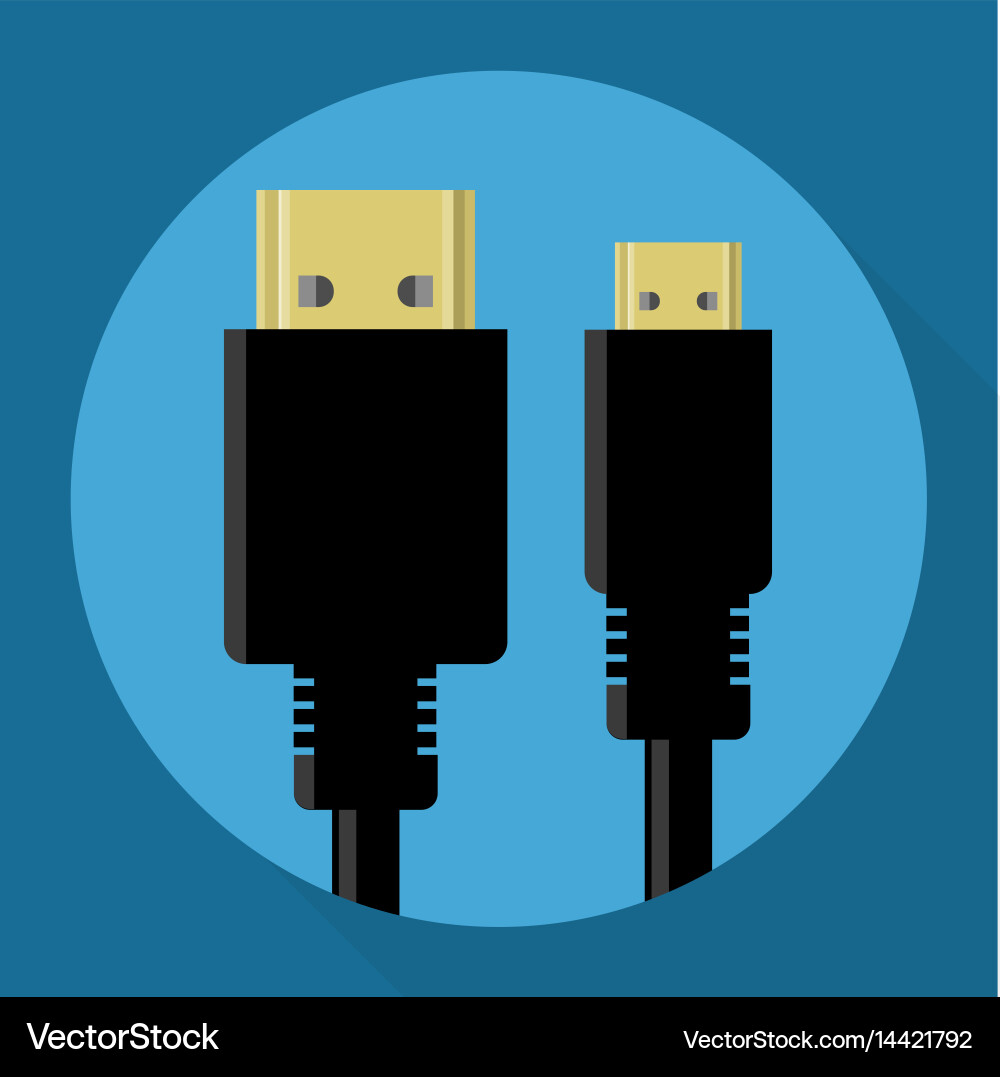 Hdmi connectors icon Royalty Free Vector Image