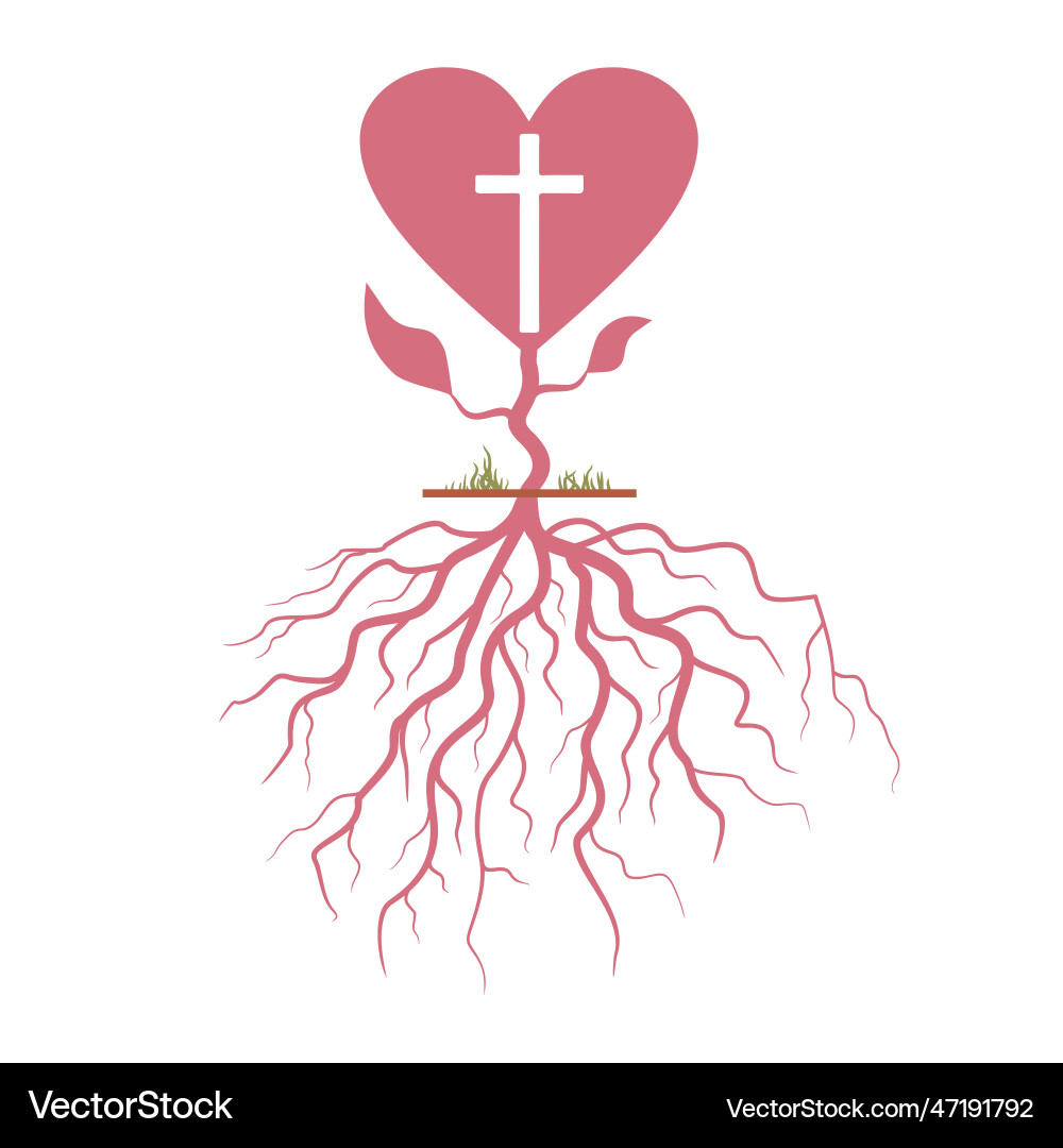 Heart Shaped Tree of Faith Royalty Free Vector Image
