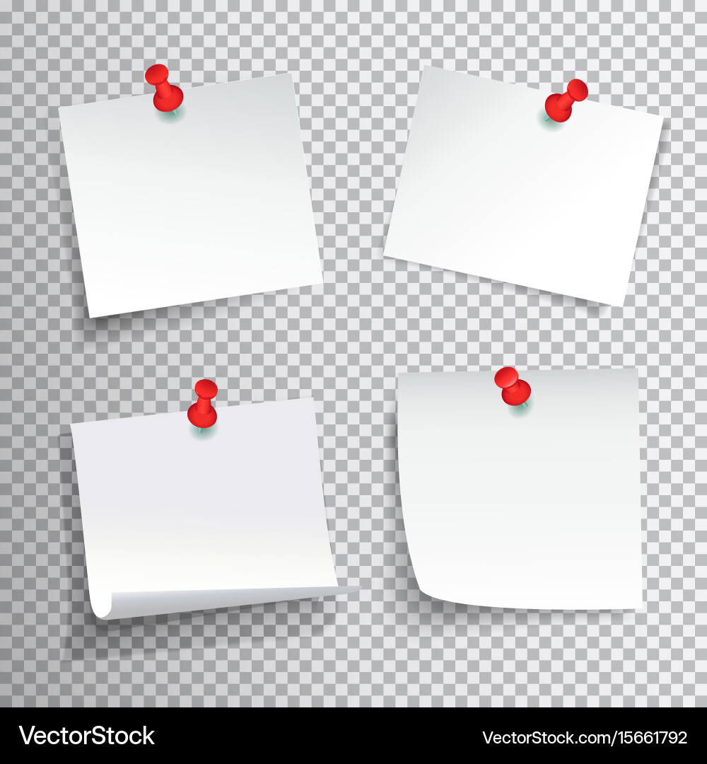Pinned paper set Royalty Free Vector Image - VectorStock