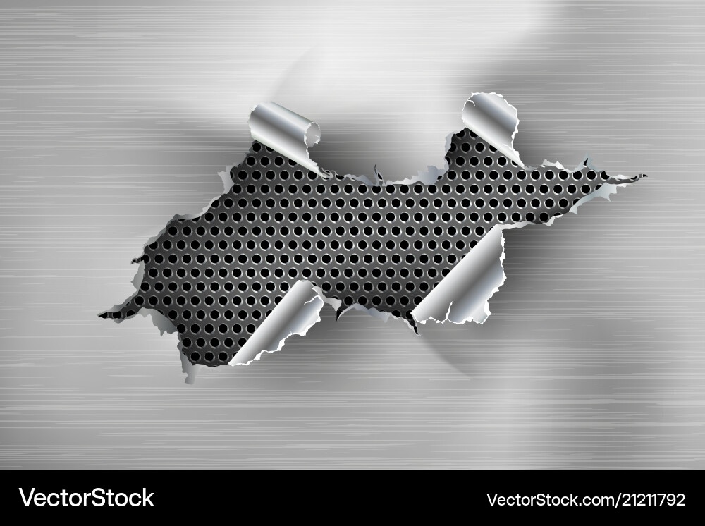 Ripped Steel Hole Royalty Free Vector Image - VectorStock