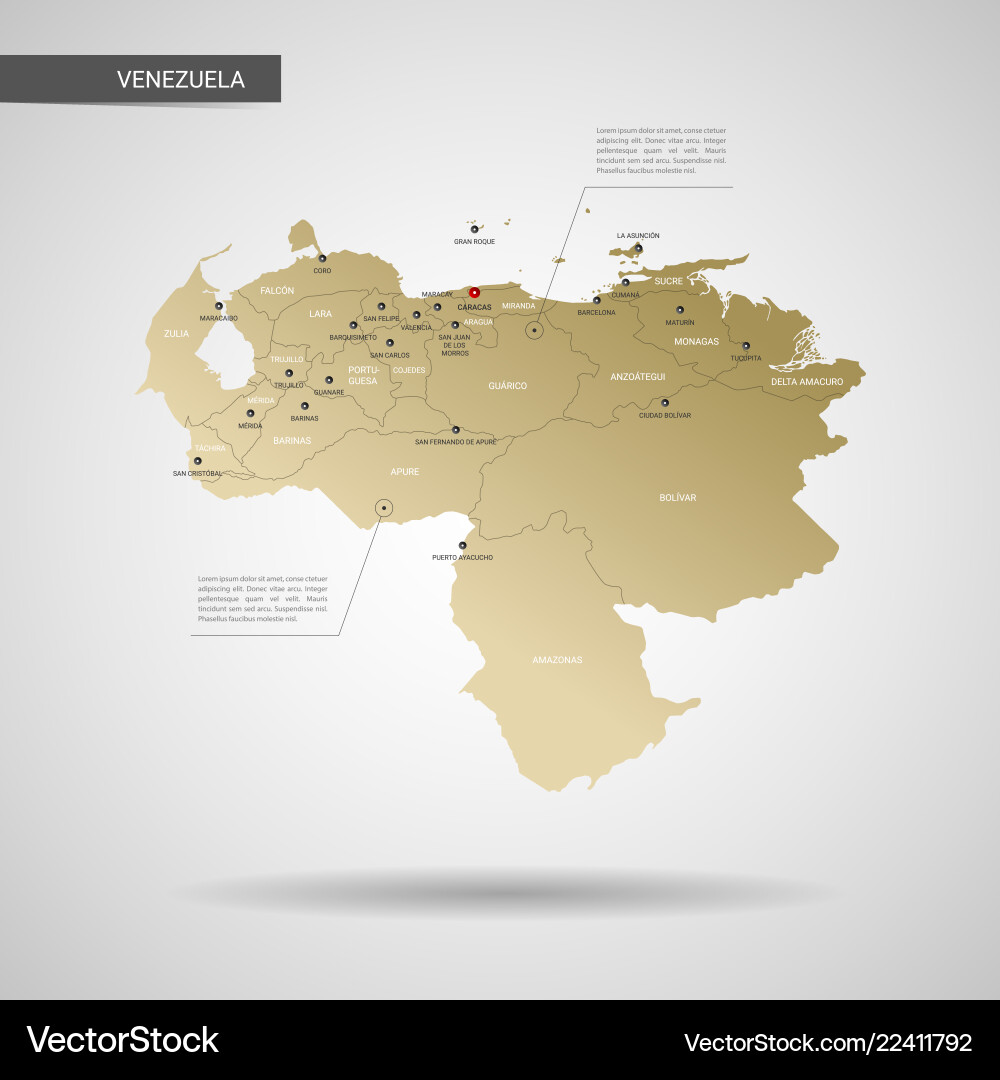 Stylized venezuela map Royalty Free Vector Image