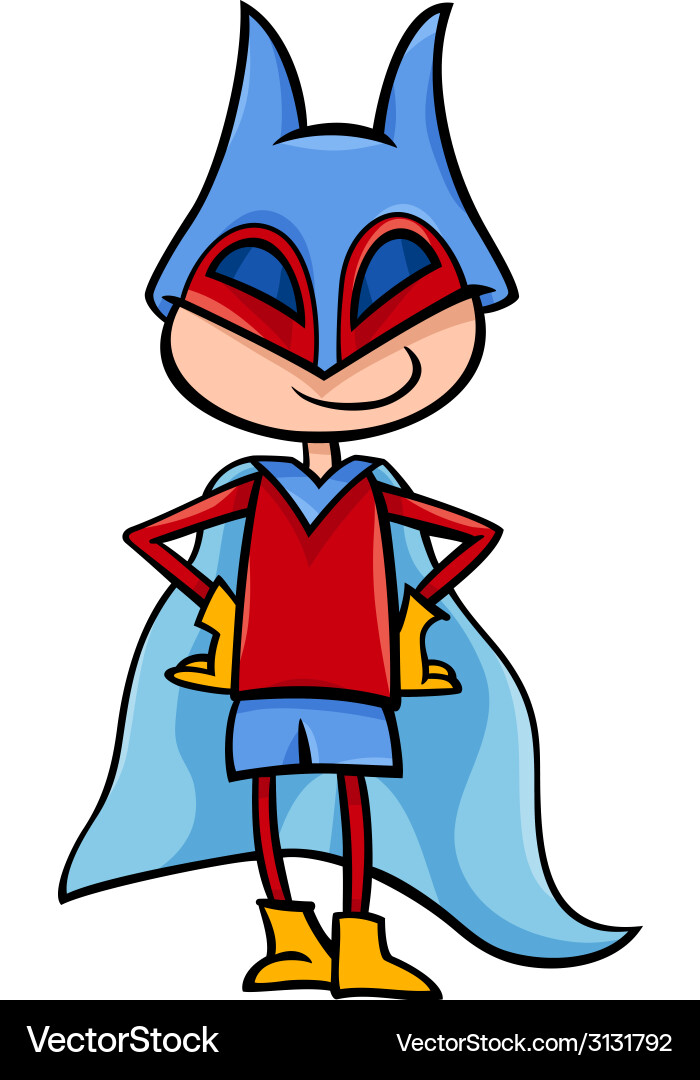 Superhero boy cartoon Royalty Free Vector Image