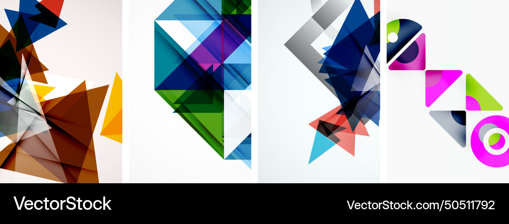 Triangle poster set for wallpaper business card Vector Image