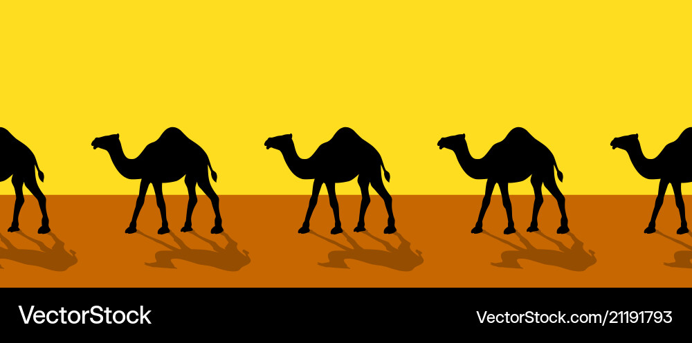 Camel caravan Royalty Free Vector Image - VectorStock