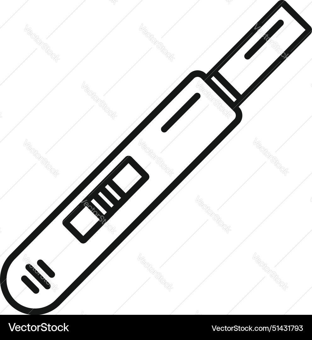 Digital thermometer line art Royalty Free Vector Image