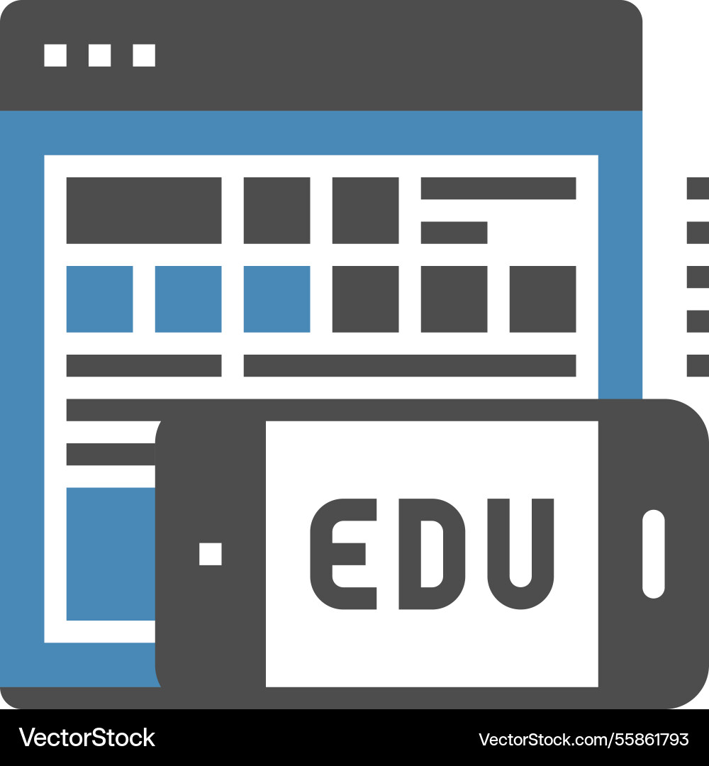 Education apps flat web icon concept Royalty Free Vector