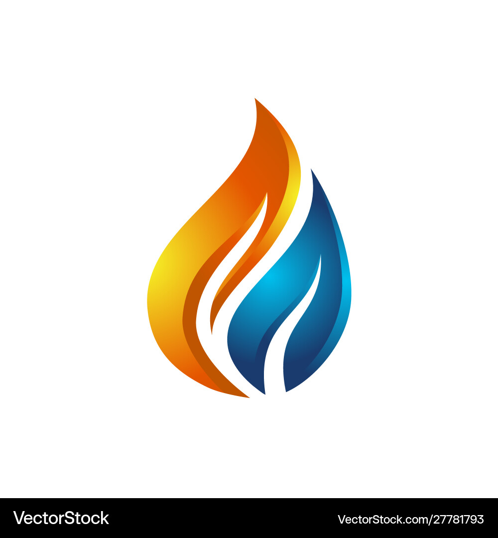 Flame & Water Logo Royalty Free Vector Image