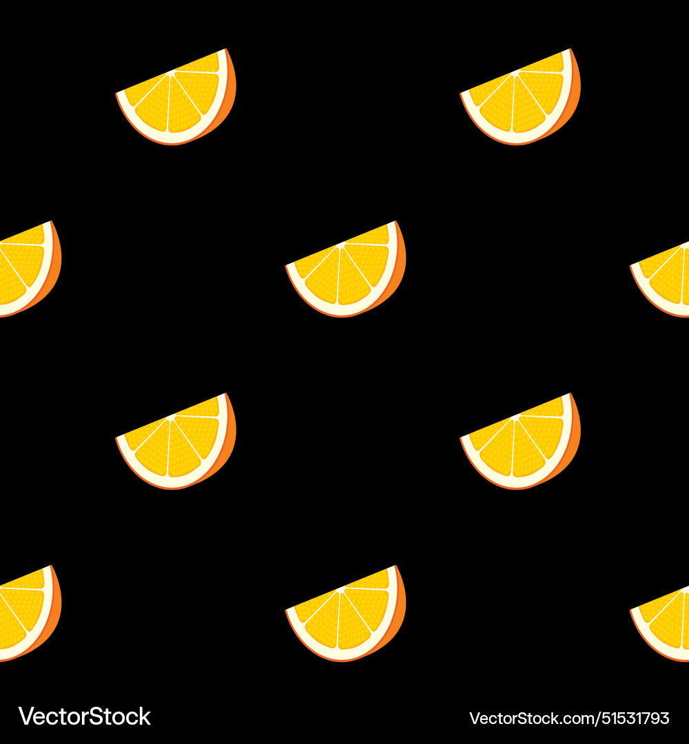 Fruit seamless pattern with sliced oranges Vector Image