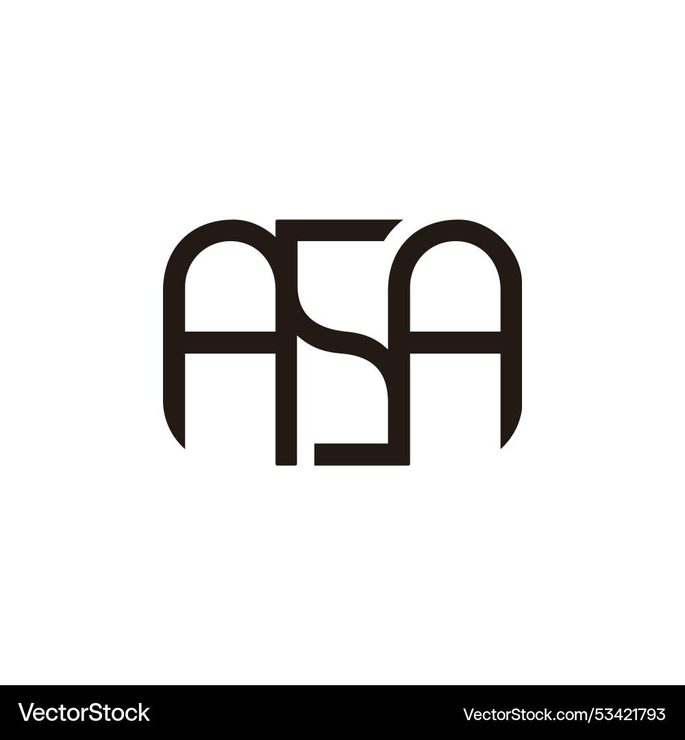 Letter asa linked simple geometric lines logo Vector Image
