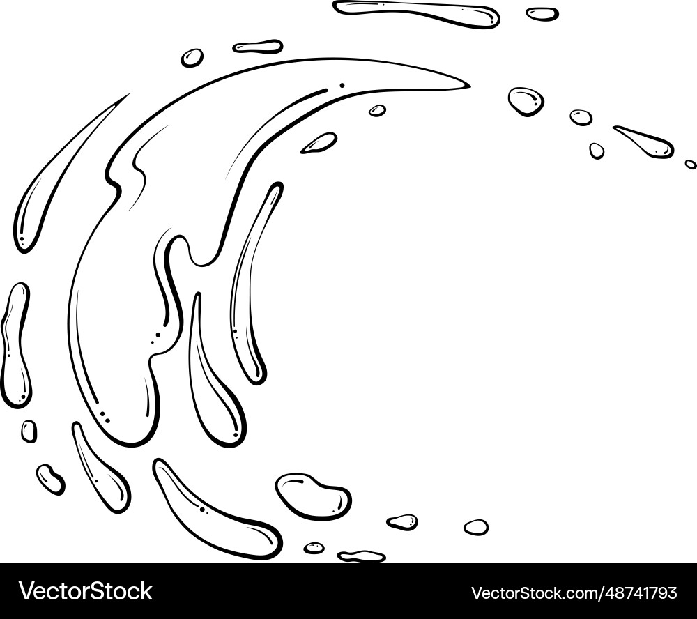 Liquid splash line art Royalty Free Vector Image