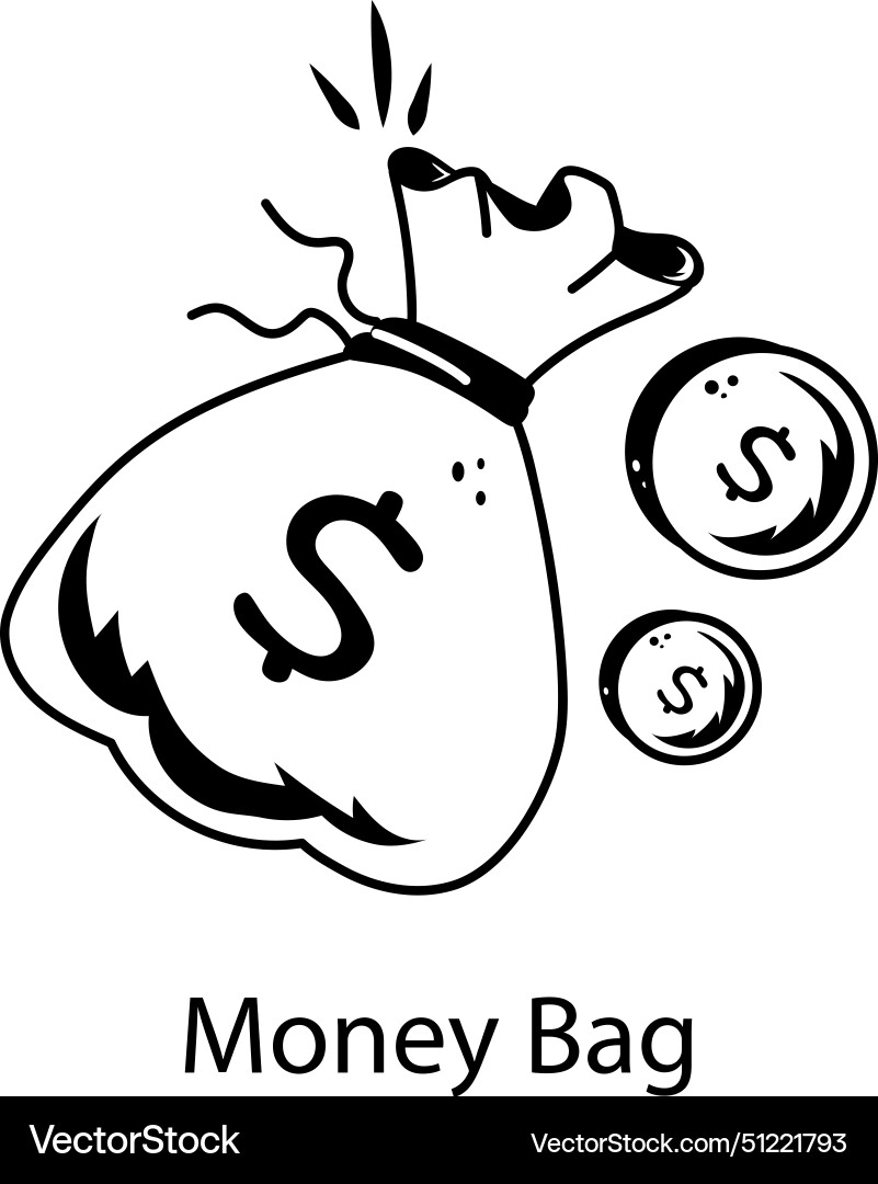 Money bag Royalty Free Vector Image - VectorStock