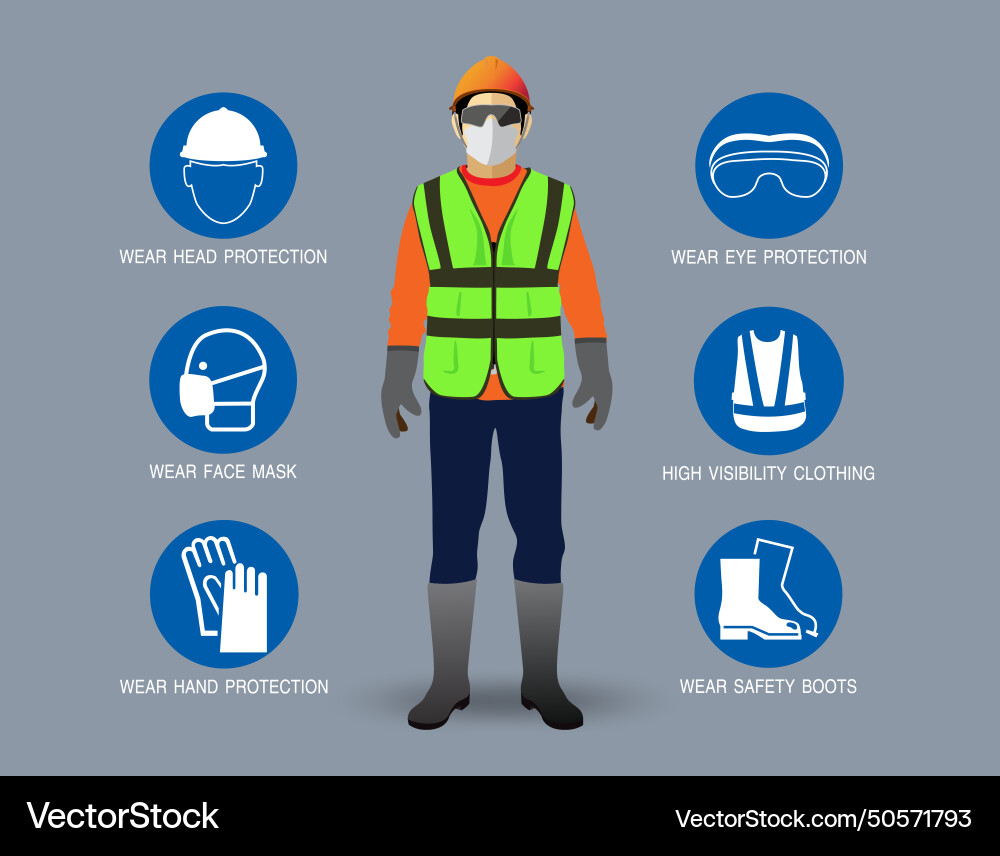 Safety equipment construction concept Royalty Free Vector