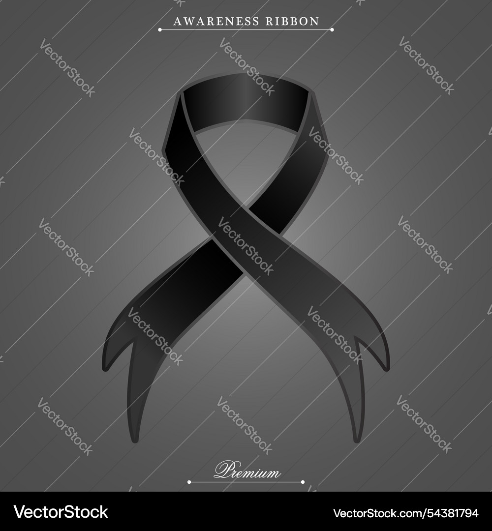 Awareness ribbon element design mourning sign Vector Image