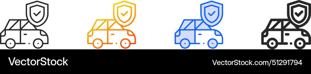 Car insurance iconthin linear gradient blue Vector Image
