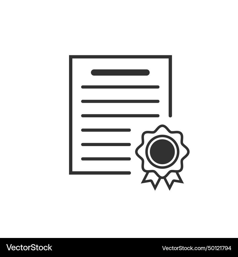 Certificate linear icon Royalty Free Vector Image