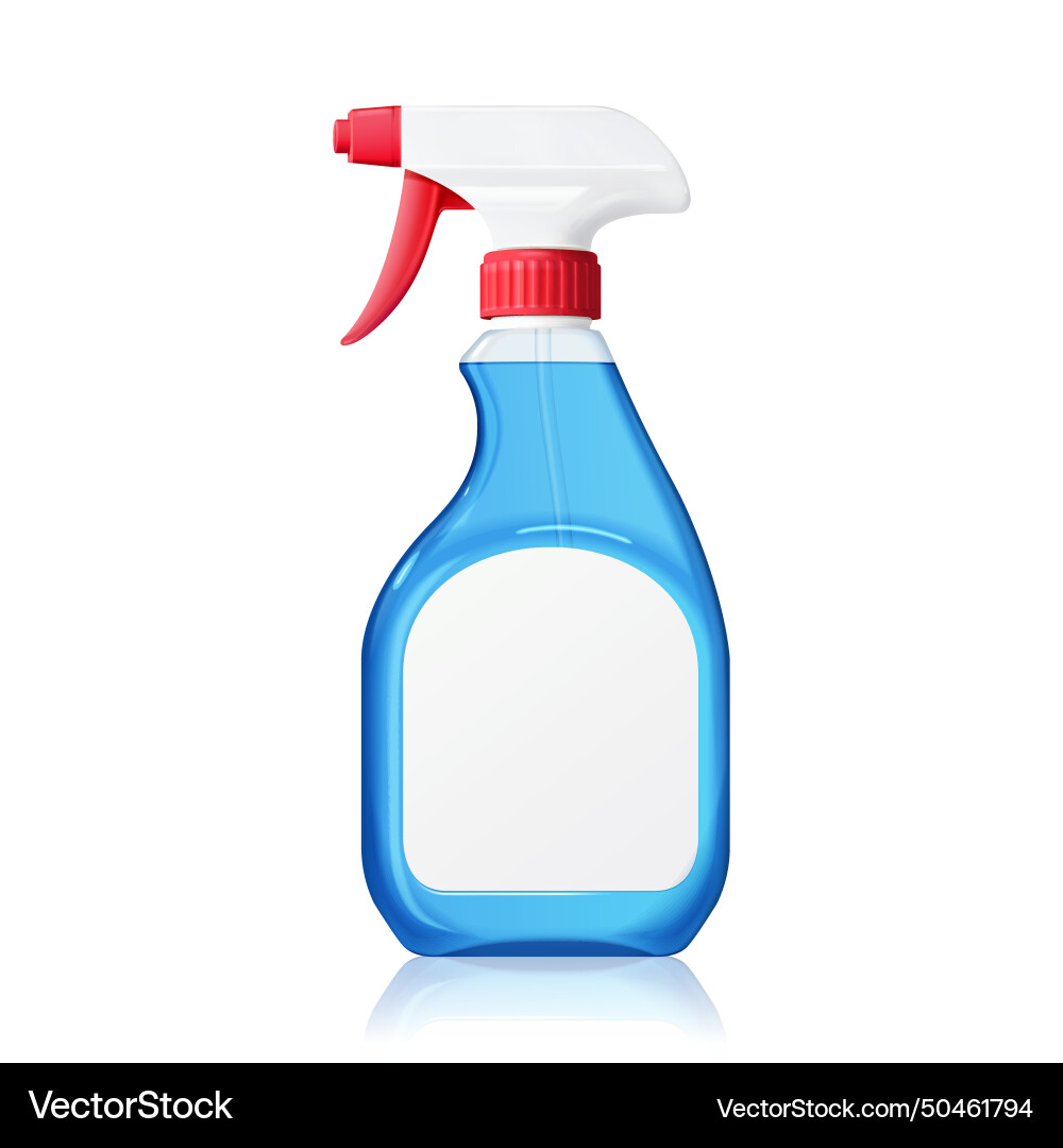 Cleaner plastic bottle mockup Royalty Free Vector Image