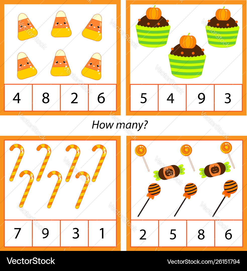 Counting educational children game study math Vector Image