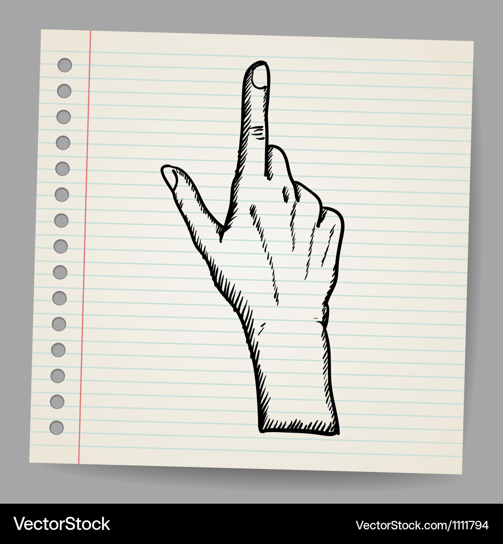 Doodle finger point Royalty Free Vector Image - VectorStock