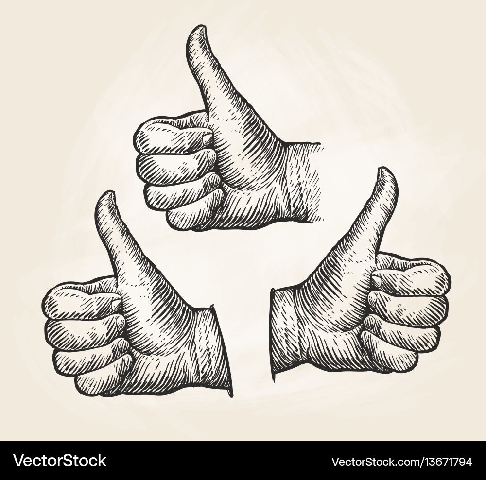 Vintage Thumbs Up Vector