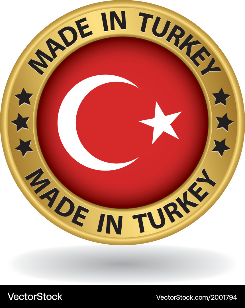 Made in turkey gold label Royalty Free Vector Image