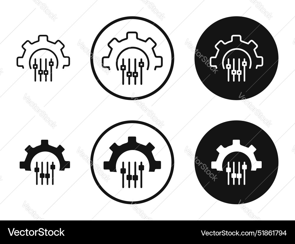 Mass customization icon set in black and white Vector Image