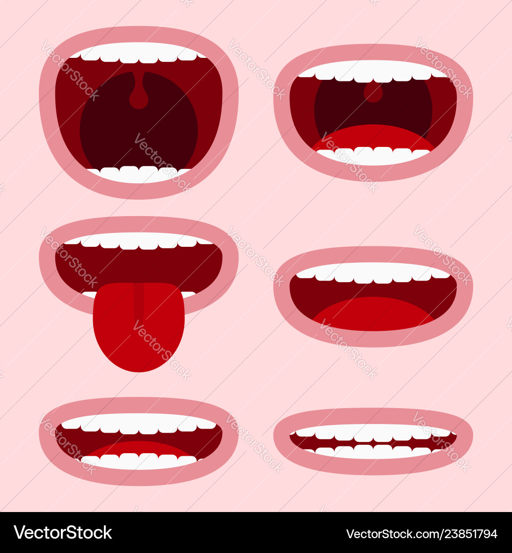 Mouths set Royalty Free Vector Image - VectorStock