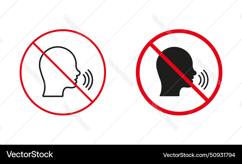 Please keep the silence no talking allowed Vector Image