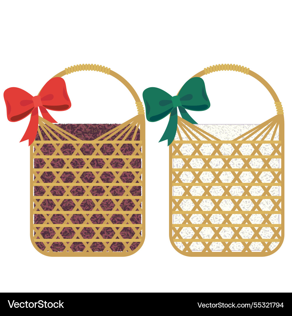 Rice basket Royalty Free Vector Image - VectorStock
