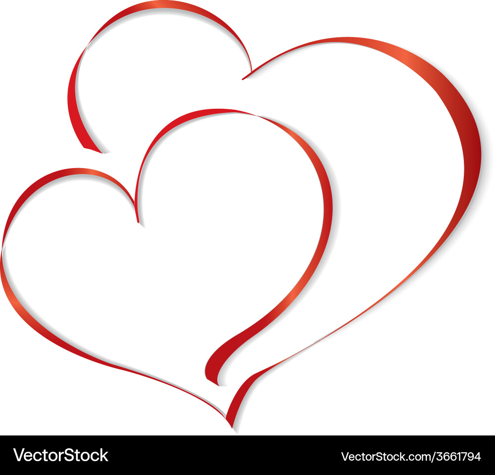 Romantic Heart Duo Royalty Free Vector Image - VectorStock