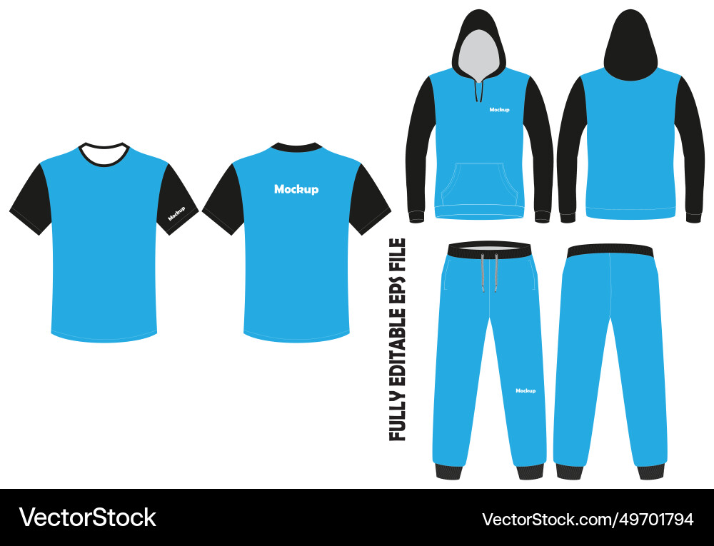 Track suit mock up Royalty Free Vector Image - VectorStock