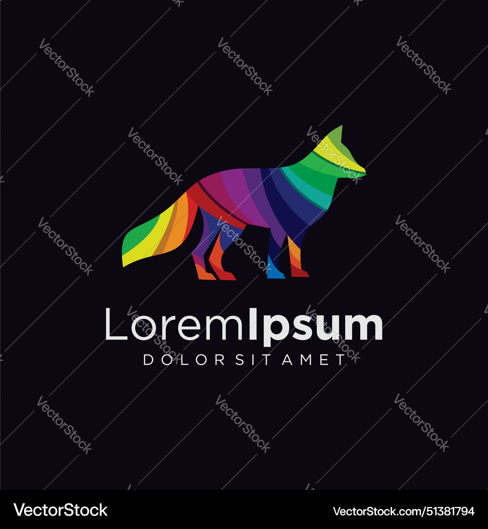 Wild fox logo gradient colorful style design icon Vector Image