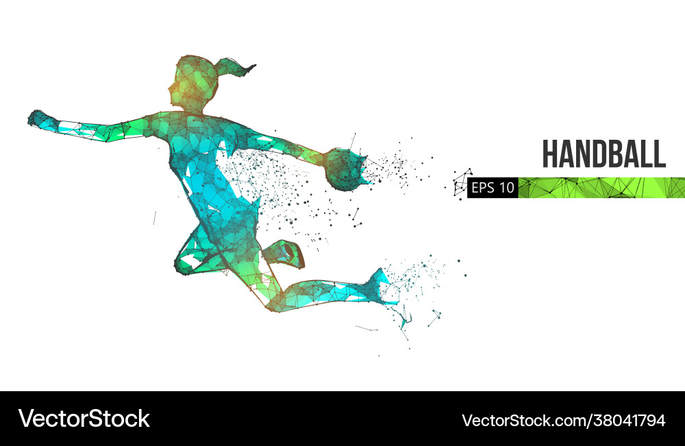 Wireframe Handball Player Silhouette Royalty Free Vector